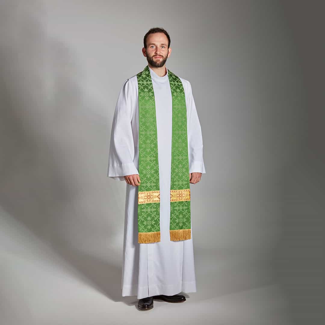 Stole Ely Brocade with Ravenna Braid and Fringe - 4 colour options ...