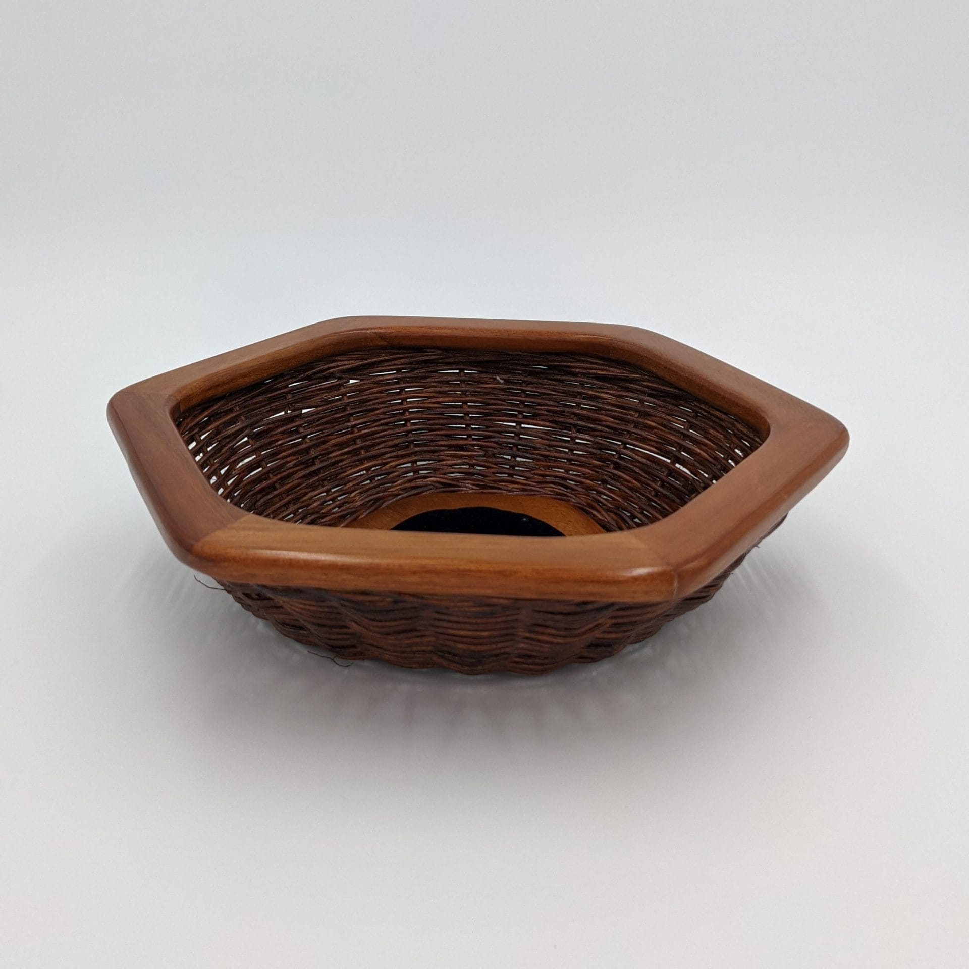 Mahogany and Rattan Offering Basket | Church Stores