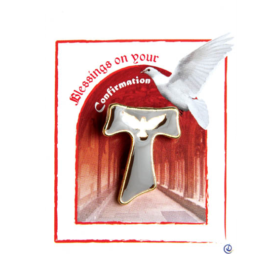 Confirmation Pin - Cross with White Dove | Church Stores