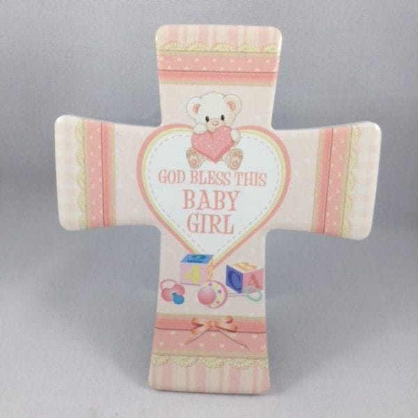 Porcelain Cross - Baby Girl | Church Stores