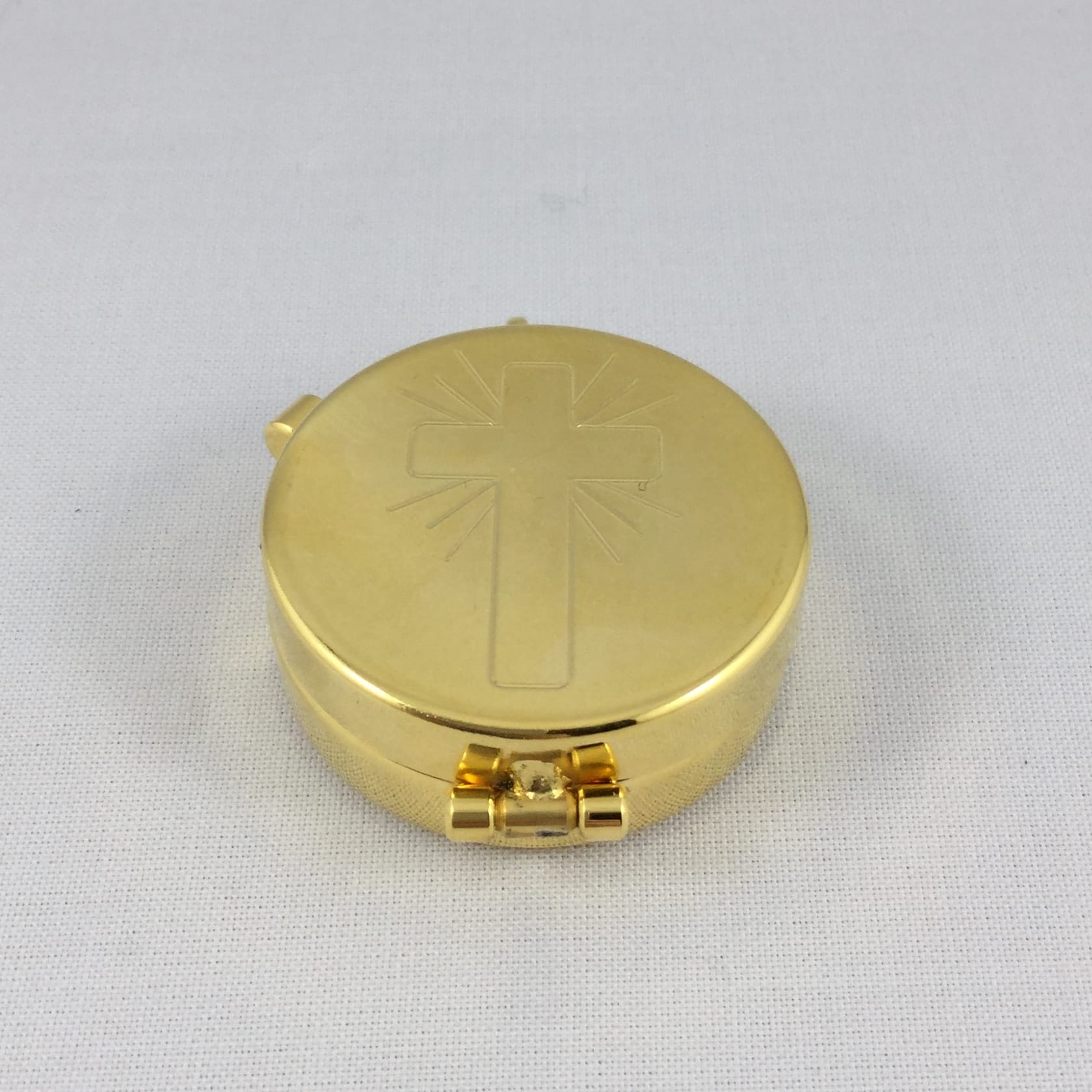 Pyx Gilt Cross Design 4cm x 1.5cm | Church Stores