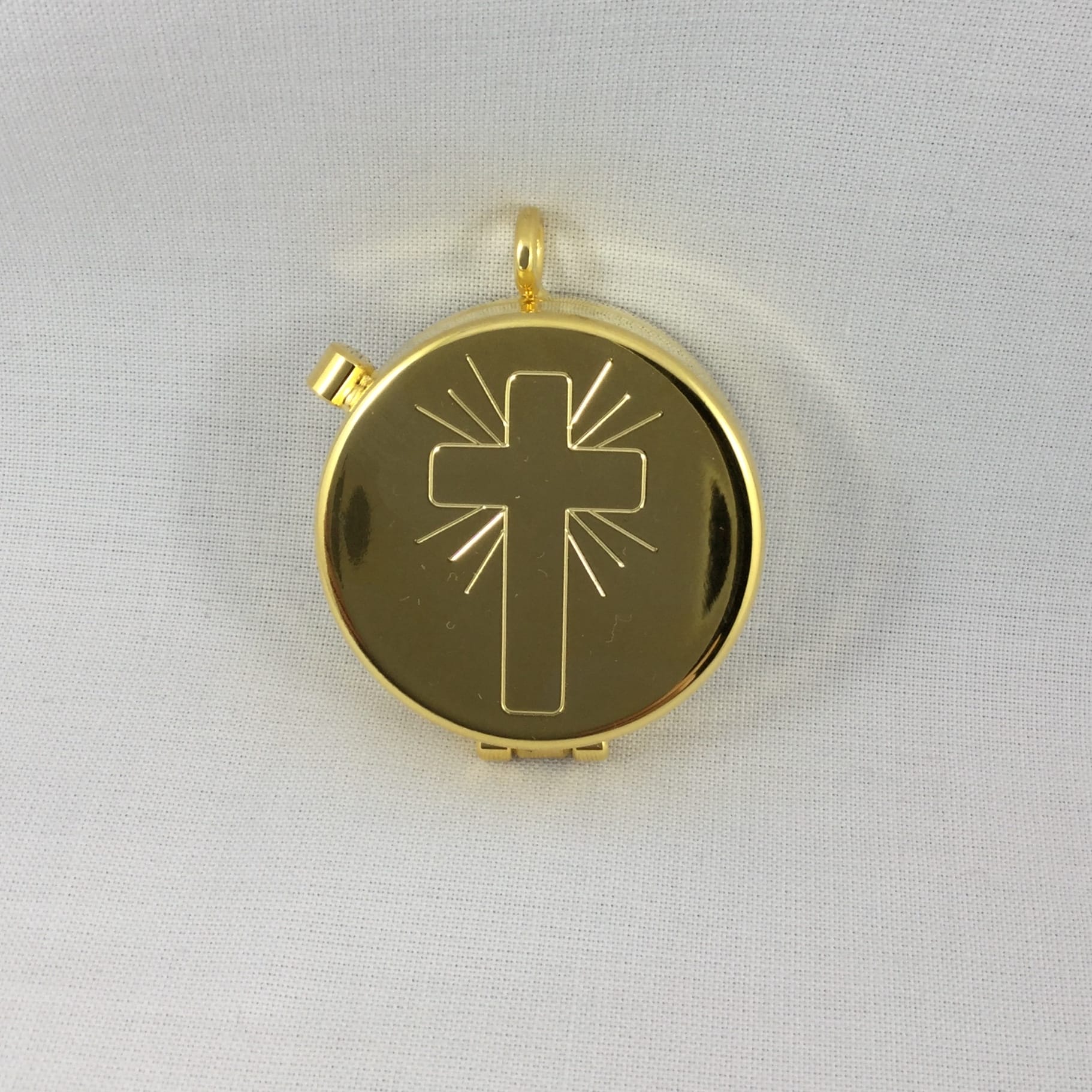 Pyx Gilt Cross Design 4cm x 1.5cm | Church Stores