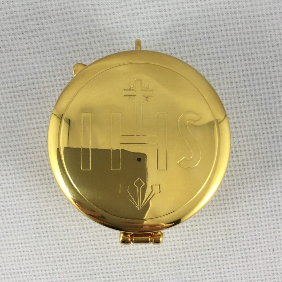 Pyx with IHS Design - Deep 5.5cm x 3cm | Church Stores