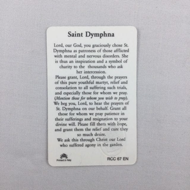 St Dymphna Embossed Card | Church Stores