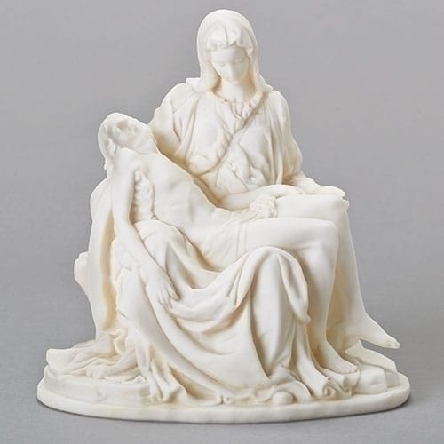 LA PIETA - WHITE PLASTER 8.25" | Church Stores