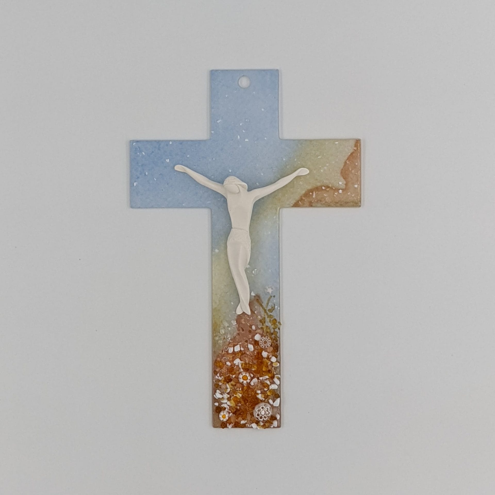 Murano Glass Crucifix 21cm 'Life' | Church Stores