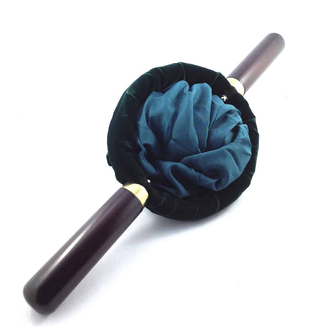 Alms Bag with Wooden Handles - Green | Church Stores