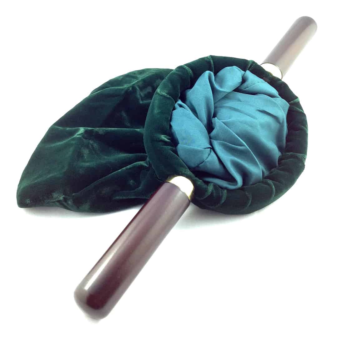 Alms Bag with Wooden Handles - Green | Church Stores