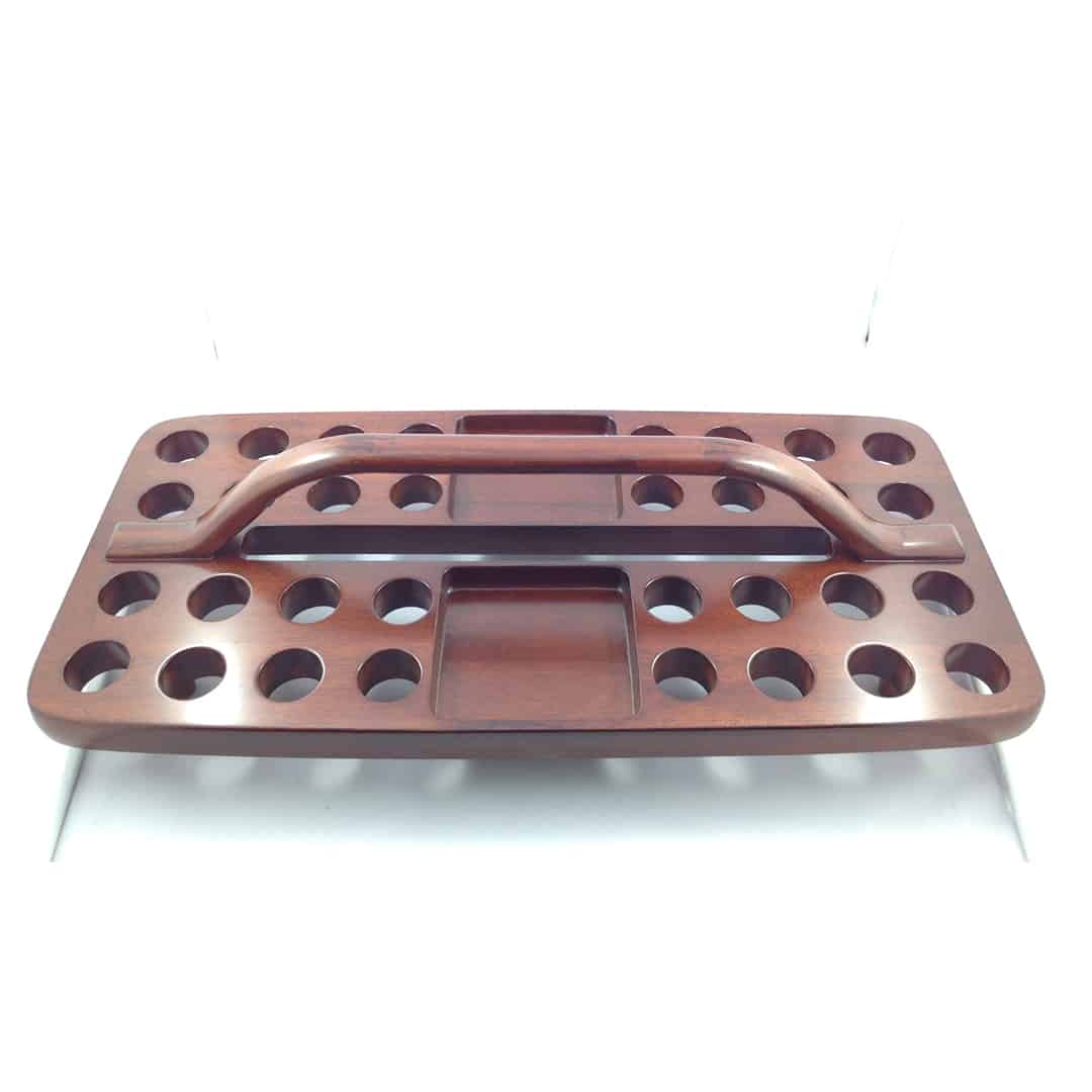 32 Glass Rectangular Wooden Communion Tray with Bread Space | Church Stores