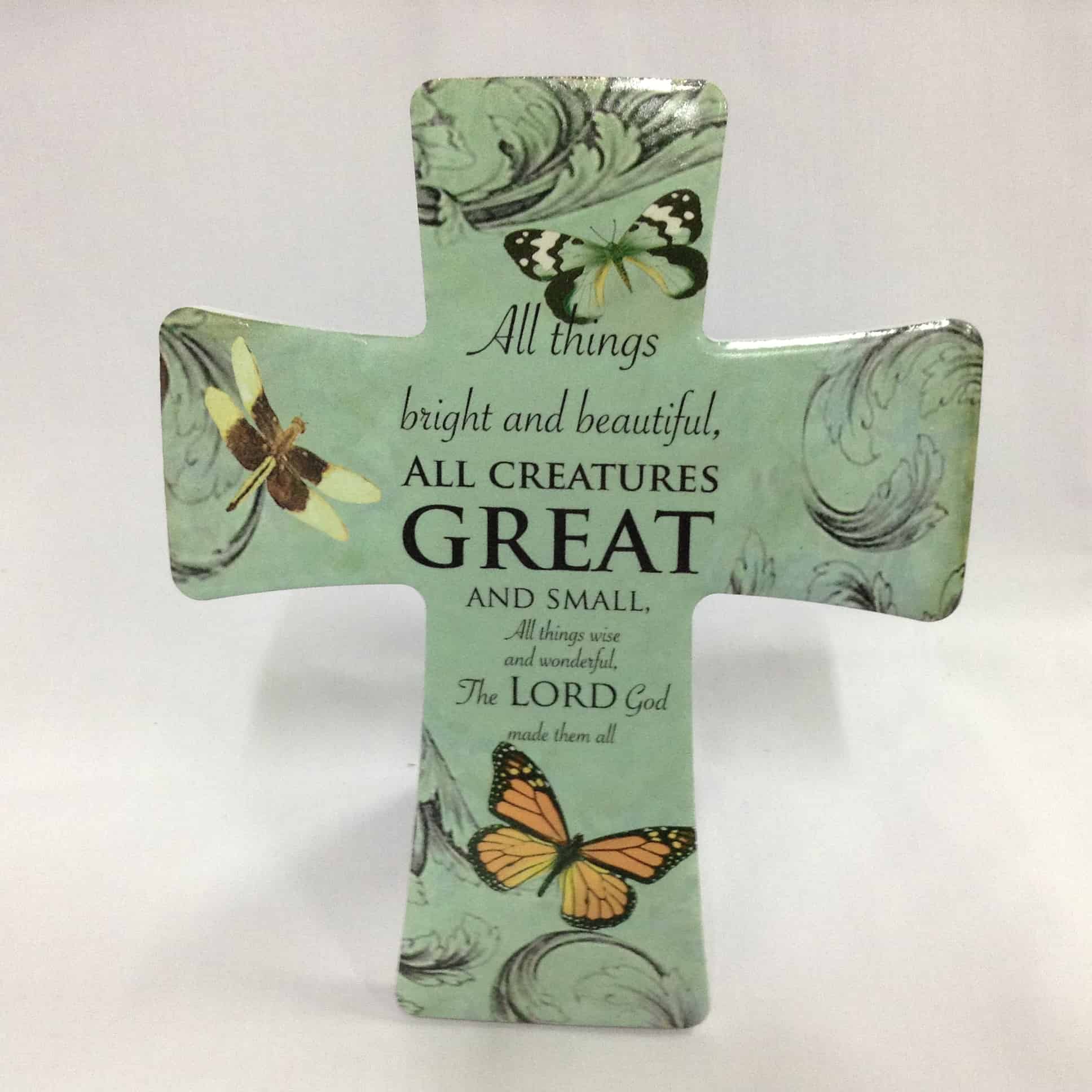 Porcelain Cross - All Creatures Great and Small | Church Stores